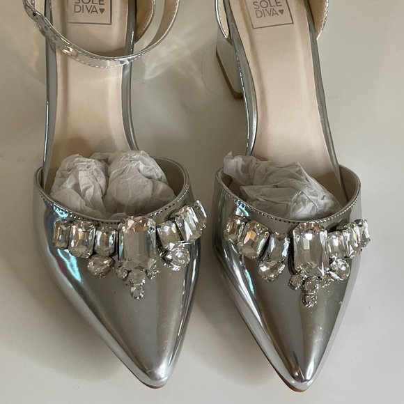Sole Diva | Shoes | Sole Diva Silver Block Heel | Poshmark